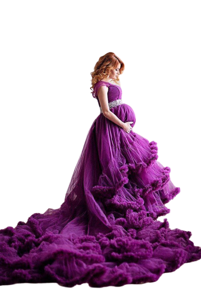 Purple Maternity Photoshoot Trail Gown - We Dress